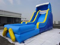 China Giant Outdoor Yellow Inflatable Water slide With Pool / Commercial Water Park For Kids for sale