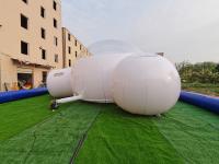 China Semi Transparent 6m Inflatable Bubble Tent With Tunnel Bathroom for sale