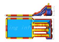 China EN71 Inflatable Water Park Slide With Above Ground Swimming Pool for sale