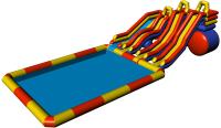 China EN71 Inflatable Water Park Slide With Above Ground Swimming Pool for sale