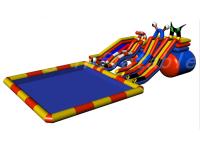 China EN71 Inflatable Water Park Slide With Above Ground Swimming Pool for sale