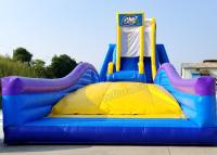 China Blue / Yellow Inflatable Water Slide Games Commercial 12 * 4m hippo slide For Beach for sale