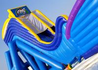 China Blue / Yellow Inflatable Water Slide Games Commercial 12 * 4m hippo slide For Beach for sale
