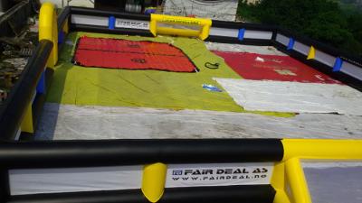 China Gient Tarpaulin Inflatable Sports Games / Tarpaulin Football Playground for sale