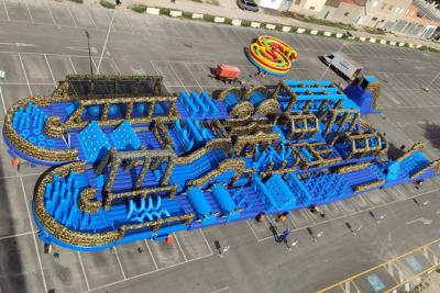 China Custom Obstacle Course Inflatable Sport Games With Camouflage Printing for sale
