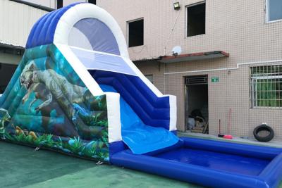 China Funny Dinosaur Theme 8.5m By 3m Inflatable Water Slide for sale