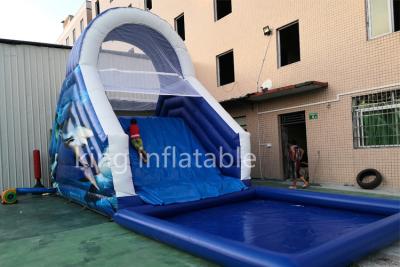 China Full Printing Shark Theme 8.5m By 3m Inflatable Water Slide for sale
