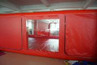China Tube Structure Red Tarpaulin Inflatable Showcase Car Cover for sale
