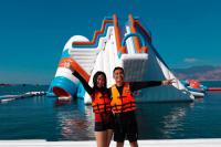 China Unicorn Theme Inflatable Floating Aqua Water Park Digital Printing for sale