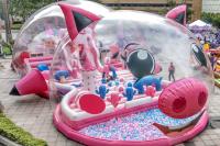 China Commercial Pink Pig Inflatable Playground With Bubble Tent Cover for sale