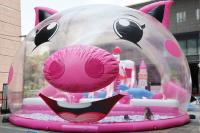 China Commercial Pink Pig Inflatable Playground With Bubble Tent Cover for sale