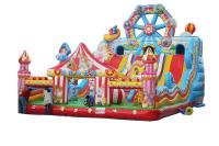China 0.4mm PVC Outdoor Inflatable Amusement Playground Theme Trampoline Park With Slides for sale