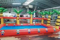 China Outdoor Garden Inflatable Swimming Pool With Palm Tree Fence For Kids Playing for sale