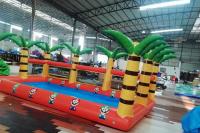 China Outdoor Garden Inflatable Swimming Pool With Palm Tree Fence For Kids Playing for sale