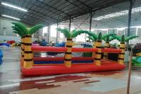 China Outdoor Garden Inflatable Swimming Pool With Palm Tree Fence For Kids Playing for sale