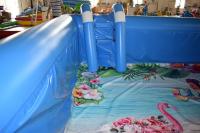 China Kids Party Custom Inflatable Swimming Pool With Ladder And Full Color Printing Bottom for sale