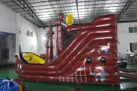 China Anti - UV Kids Backyard Inflatable Pirate Ship With Bouncy Slide Castle for sale
