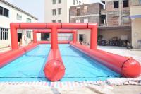 China 0.4mm PVC Tarpaulin Inflatable Double Lane Slip Slide For City Road for sale