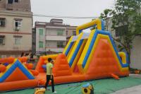 China 12m*3.5m Custom Blow Up Running Obstacle Course For Outdoor Events for sale
