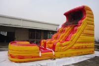 China Custom Fire Ice Color Inflatable Water Slide With Pool For Kids / Rental Business for sale