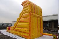 China Custom Fire Ice Color Inflatable Water Slide With Pool For Kids / Rental Business for sale