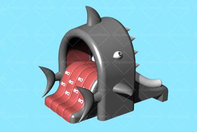 China Custom 3.3m*2m Shark Theme Inflatable Water Slide For Kids Swimming Pool for sale