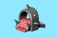 China Custom 3.3m*2m Shark Theme Inflatable Water Slide For Kids Swimming Pool for sale
