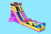 China 16m Long Lovely Custom Fire Ice Color Inflatable Water Slide For Adults and Kids for sale