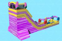 China 16m Long Lovely Custom Fire Ice Color Inflatable Water Slide For Adults and Kids for sale