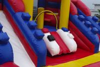 China Double Sides Inflatable Water Slide Combo With Hero Painting Kids Park Fun for sale
