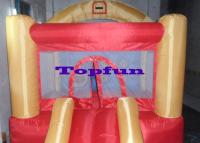 China Inflatable Commercial Bounce Houses With Roof Cover / Bounce Rooms With Slide for sale