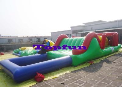 China Customized Inflatable Water Parks Obstacle / Inflatable Water Slide With Pool for sale