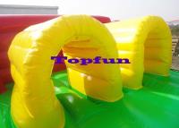 China Customized Inflatable Water Parks Obstacle / Inflatable Water Slide With Pool for sale