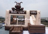 China 0.55mm PVC Tarpaulin Inflatable Chocolate Jumping Bouncer Castle With Slide for sale