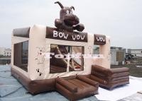 China 0.55mm PVC Tarpaulin Inflatable Chocolate Jumping Bouncer Castle With Slide for sale