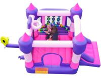 China Customized Pink Inflatable Bouncer Castle Jumping House With Slide for sale