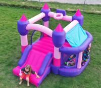 China Customized Pink Inflatable Bouncer Castle Jumping House With Slide for sale