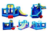 China Blue Inflatable Pvc Bounceland Pop Star Slide Bounce House For Kids for sale