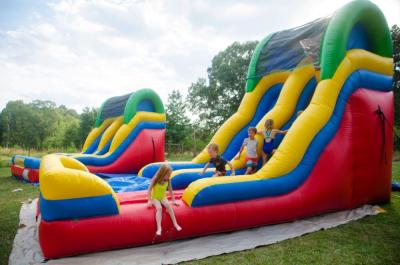 China Resorts 0.55mm Plato Inflatable Water Slide For Kids for sale