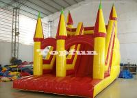 China Kids Inflatable Volcano Dry Slide Double Line Jumping Castle Playground for sale