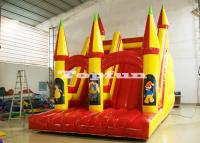 China Kids Inflatable Volcano Dry Slide Double Line Jumping Castle Playground for sale