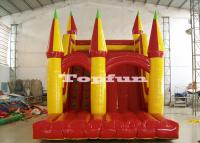 China Kids Inflatable Volcano Dry Slide Double Line Jumping Castle Playground for sale