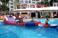 China Fun 0.9mm PVC Inflatable Water Obstacle Course Custom size for sale