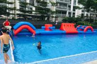 China Fun 0.9mm PVC Inflatable Water Obstacle Course Custom size for sale