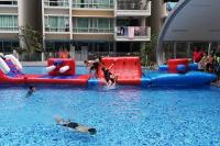 China Fun 0.9mm PVC Inflatable Water Obstacle Course Custom size for sale