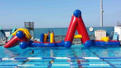 China Colorful PVC Inflatable Water Park 10 Peoples Obstacle Course for sale