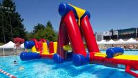 China Colorful PVC Inflatable Water Park 10 Peoples Obstacle Course for sale