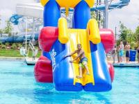 China Colorful PVC Inflatable Water Park 10 Peoples Obstacle Course for sale