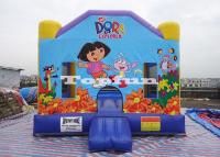 China Inflatable Dora House Bouncer Combo , Commercial Jumping Castles for Rent / Hire for sale