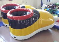 China Yellow PVC Inflatable Shoes For Walking Race Interesting Inflatable Soccer Field for sale